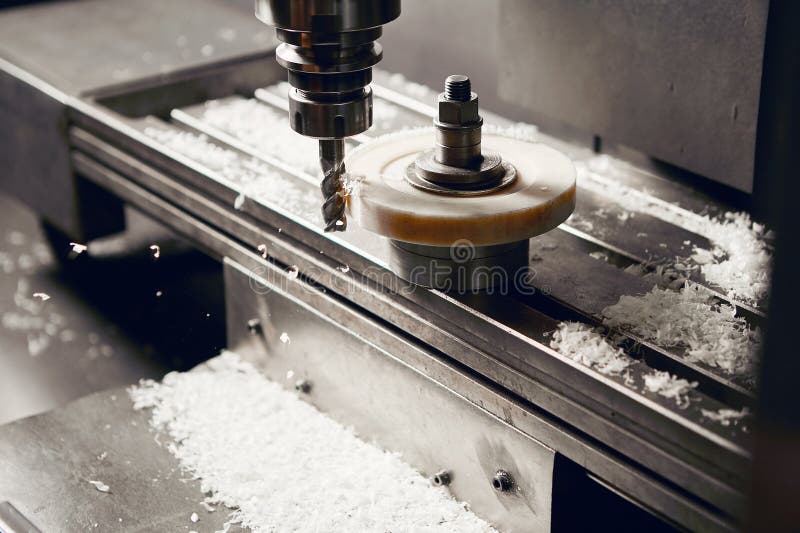 Grinding of Plastic Element on CNC Machine. Manufacturing of the Shock ...