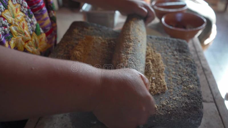 Grinding Process Grinding Stone in Action Stock Video - Video of rustic ...