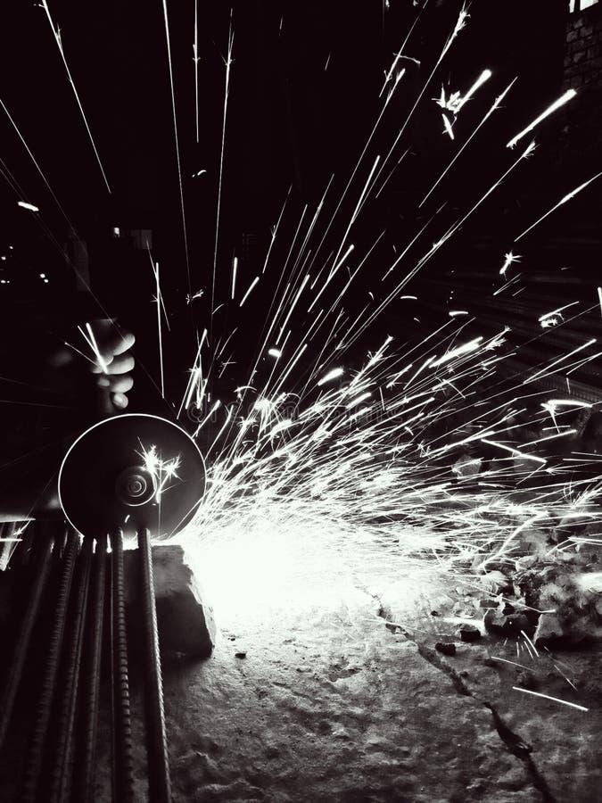 Grinding Safe Work Black and White Background Stock Image - Image of ...