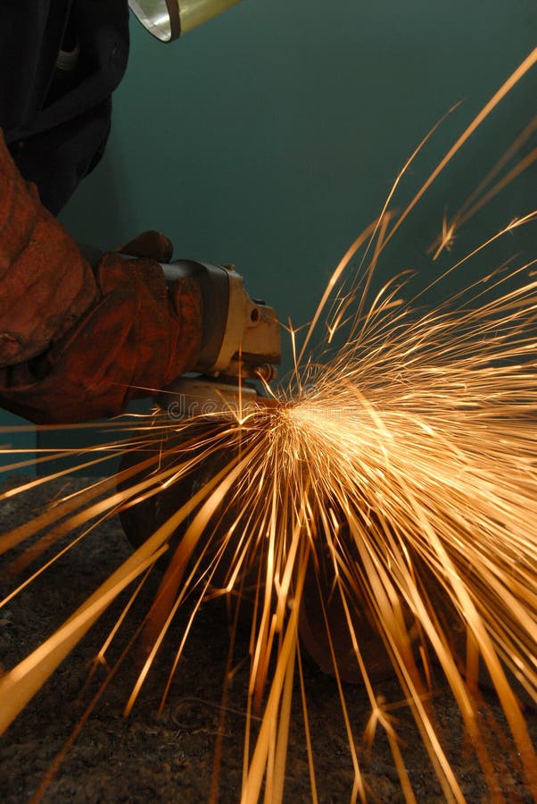 Worker grinding metal stock image. Image of place, factory - 30161759