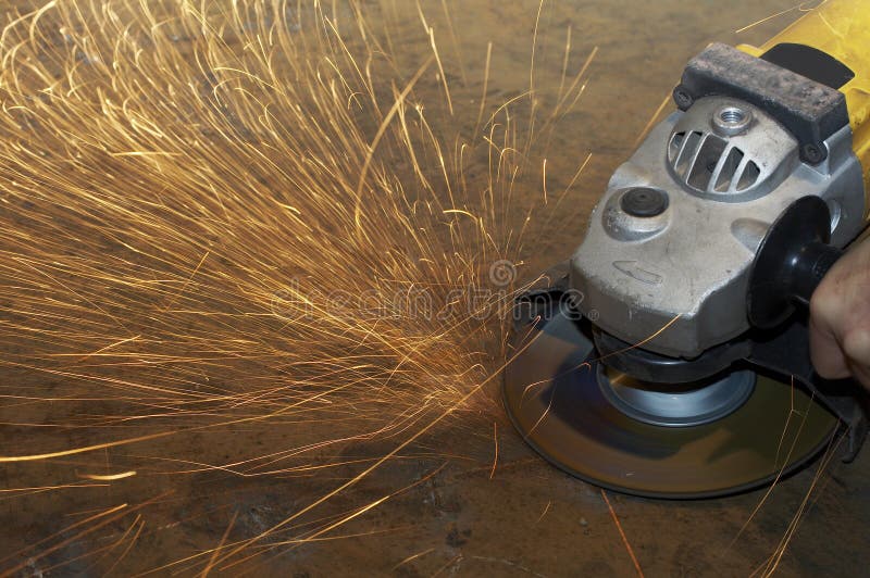 Grinding sparks stock photo. Image of metal, safety, steel - 7819556