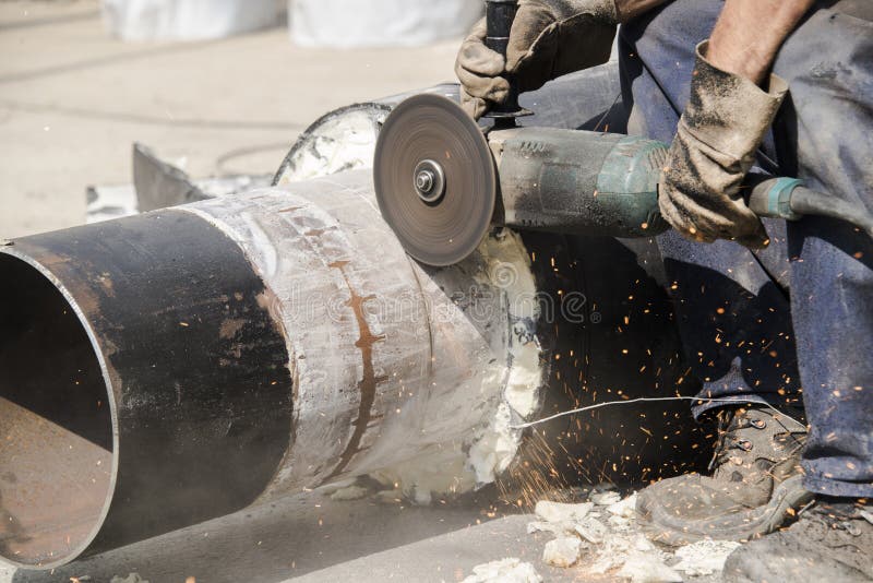 Grinding with sparks stock photo. Image of people, manufacture - 124426180