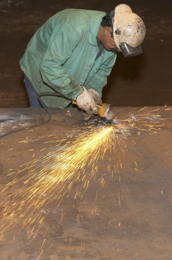 Grinding steel stock photo. Image of industry, sparks - 7635678