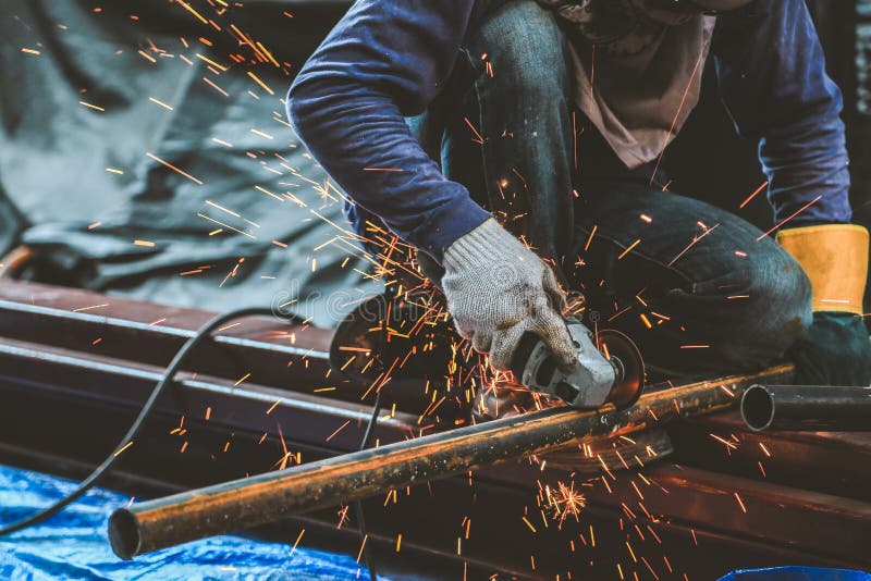 Grinding Steel and Steel Welding Stock Photo - Image of circular, head ...