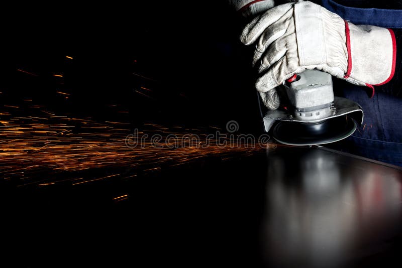 Grinding weld seams stock image. Image of worker, metal - 18594153