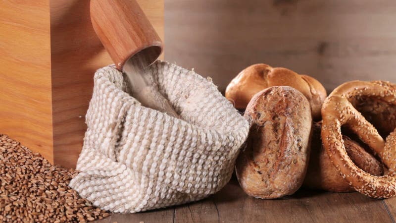 Grinding Wheat With A Tabletop Mill Stock Footage - Video of baking ...