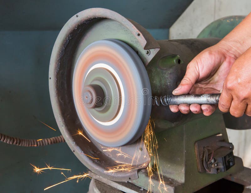 Close-up Grinding Process with Power Tool Stock Photo - Image of ...