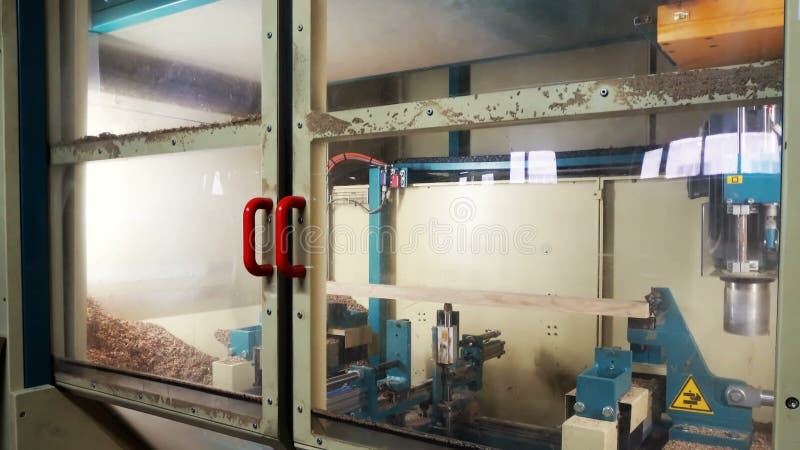 Grinding a Wooden Panel in a Woodworking Machine Stock Video - Video of ...