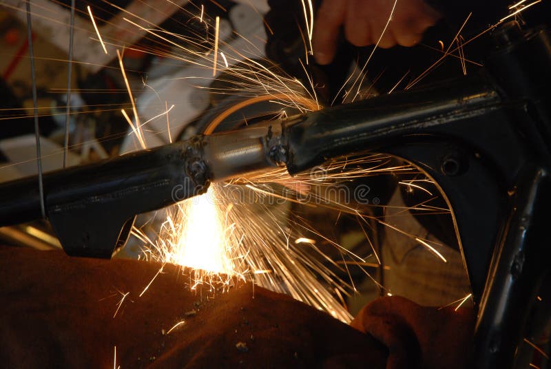 Grinding work stock image. Image of metal, machinery - 91285857