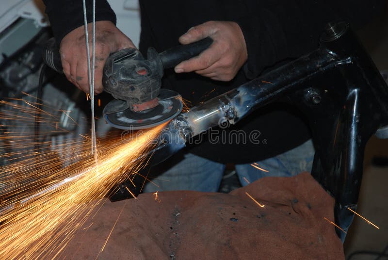 Grinding work stock photo. Image of customizing, machinery - 91286112