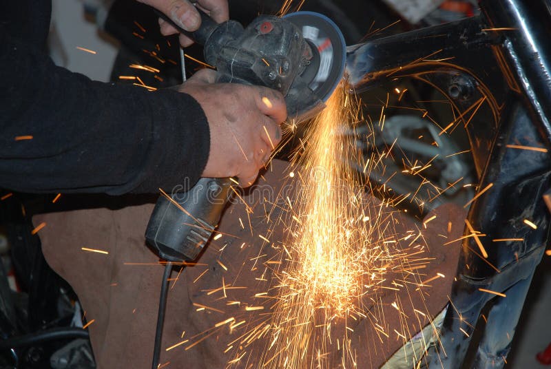 Grinding work stock image. Image of fork, welding, machinery - 91286563