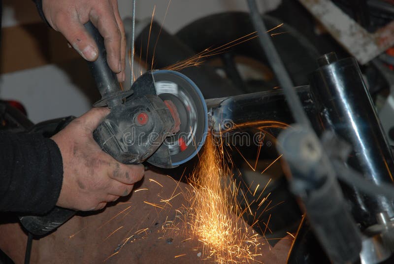 Grinding work stock image. Image of biker, metalsmith - 91286565