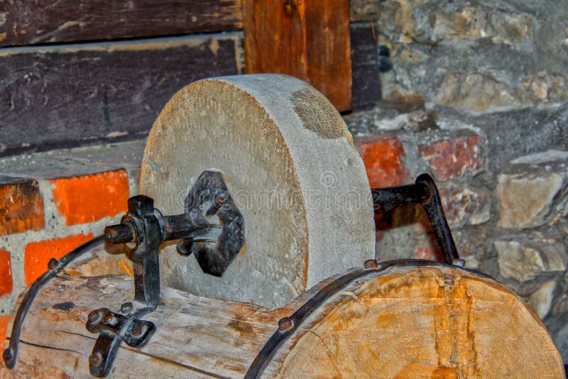 Grindstone in the Medieval Fortress of Sumeg Stock Photo - Image of ...