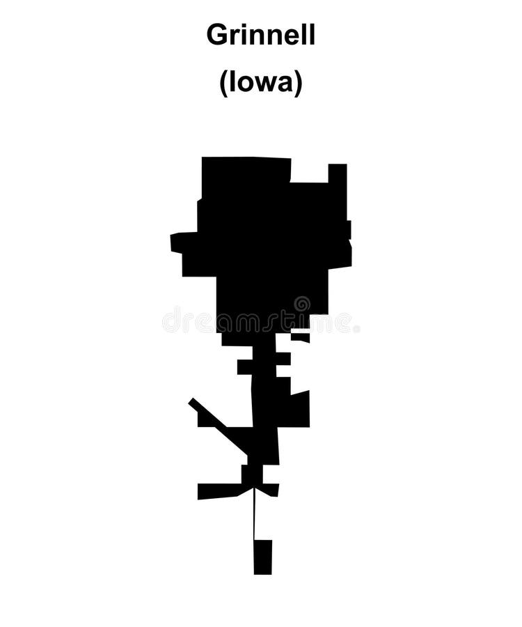 Grinnell outline map stock illustration. Illustration of blank - 387204113