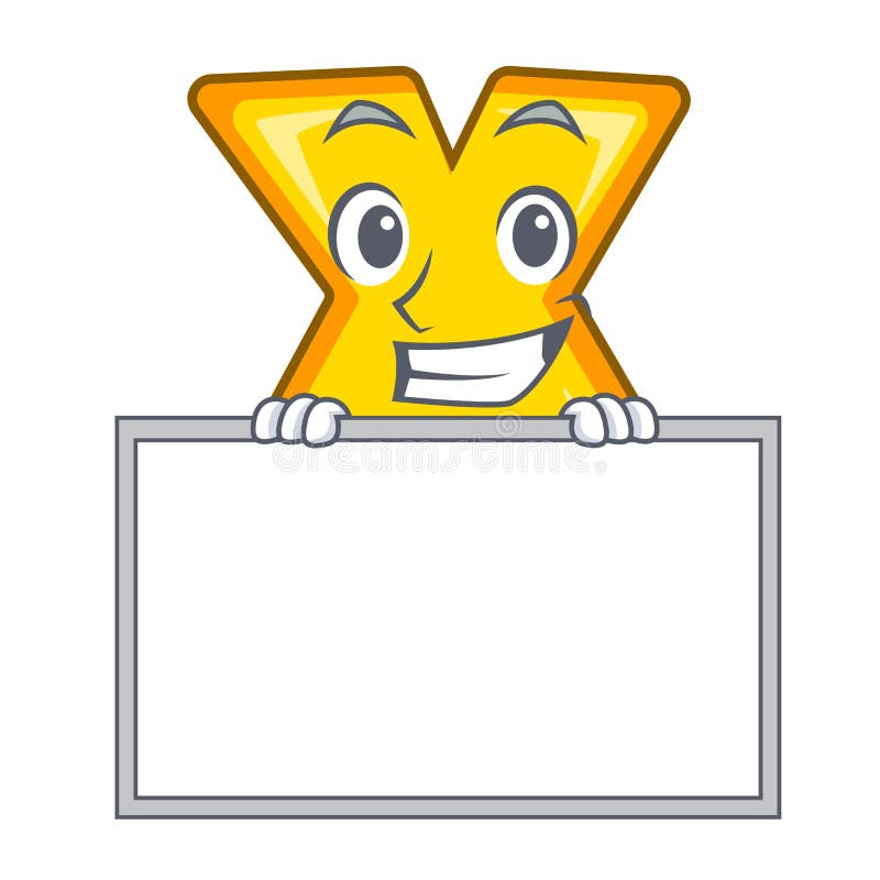 Grinning with Board Character Cartoon Multiply Sign for Logo Stock ...