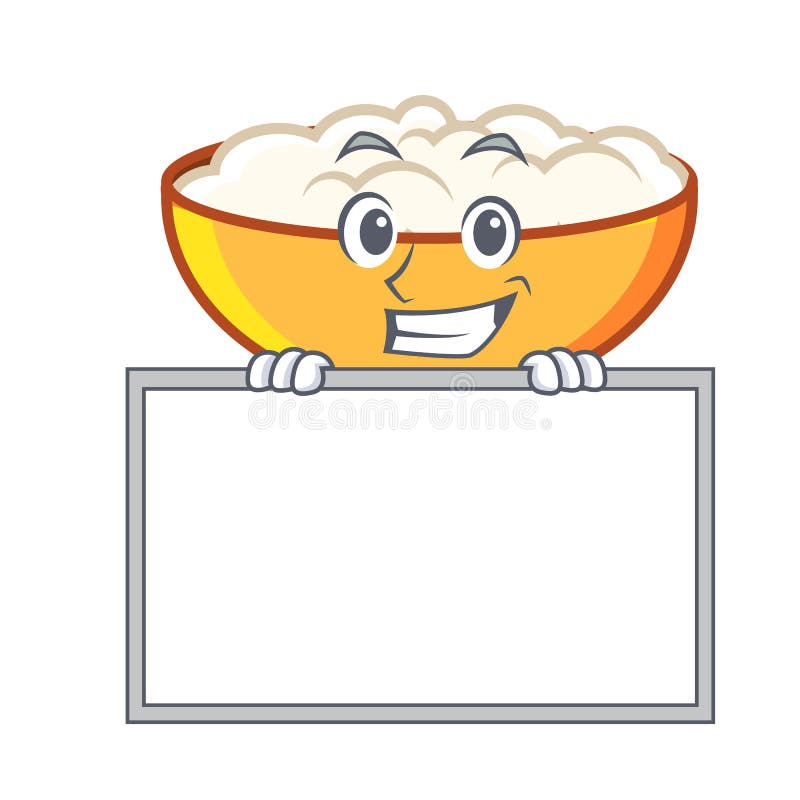Grinning with Board Cottage Cheese Character Cartoon Stock Vector ...