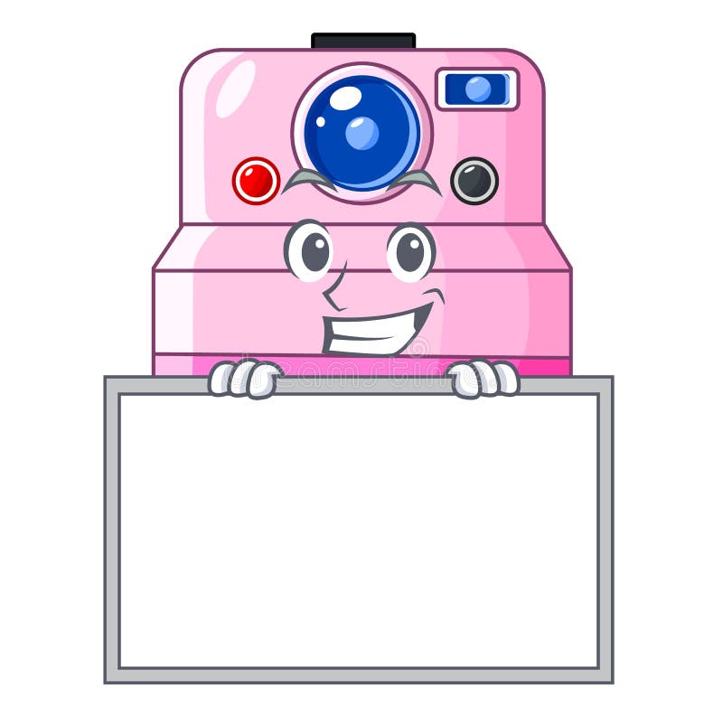 Grinning Instant Camera with Revoke Cartoon Picture Stock Vector ...