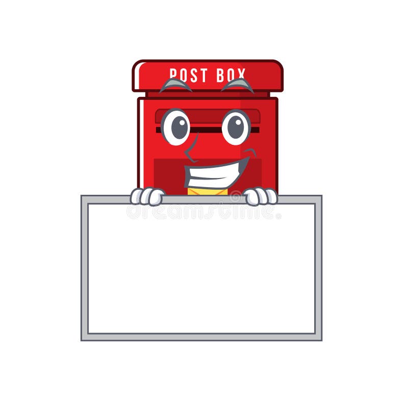 Up Board Happy Mailbox in with Cartoon Cute Stock Vector - Illustration ...