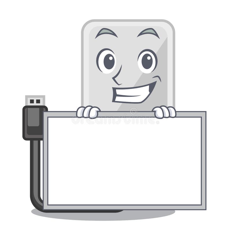Grinning with Board Hard Drive in Shape of Mascot Stock Vector ...
