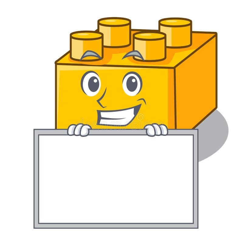 Grinning with Board Plastic Building Blocks Cartoon on Toy Stock Vector ...