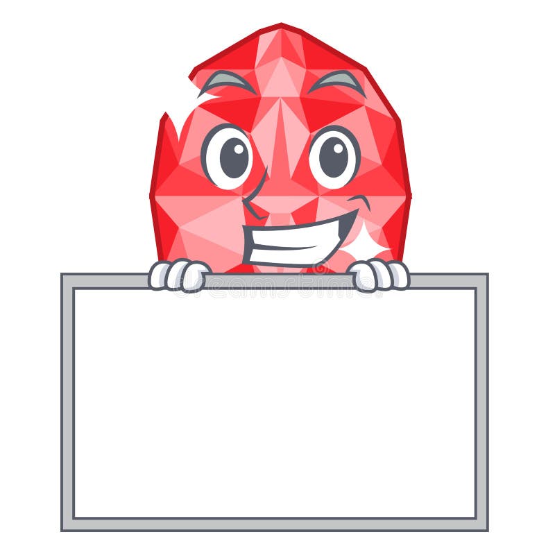 Grinning with Board Ruby Gems in a Cartoon Box Stock Vector ...