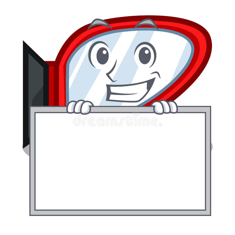 Grinning with Board Side Mirror Isolated with the Character Stock ...