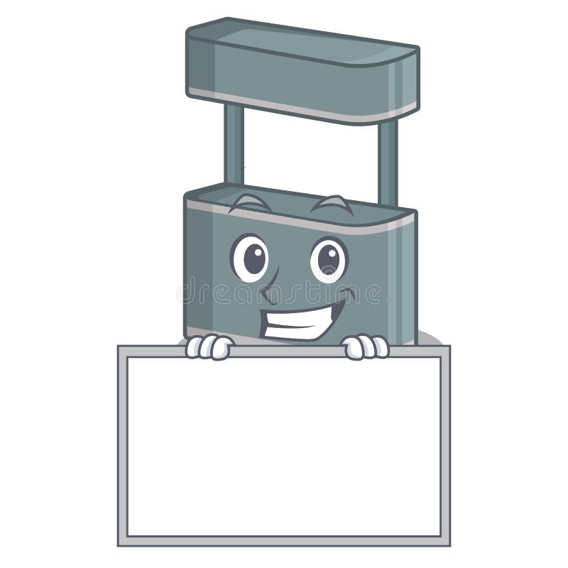Grinning with Board Trade Stand Isolated in the Cartoon Stock Vector ...
