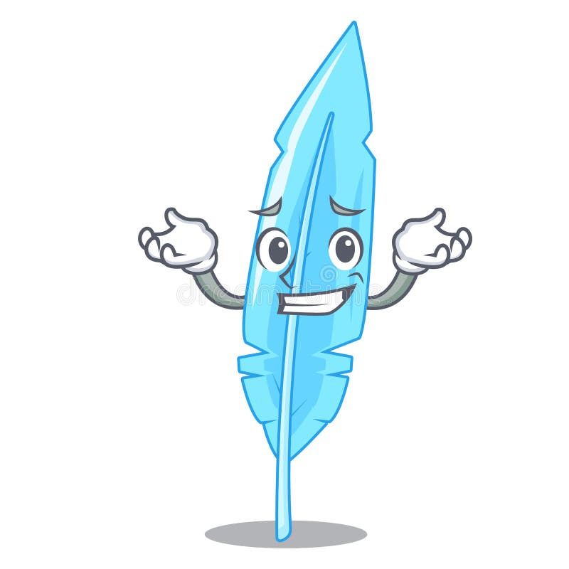 Grinning Cartoon Feather for Writing Stock Vector - Illustration of ...