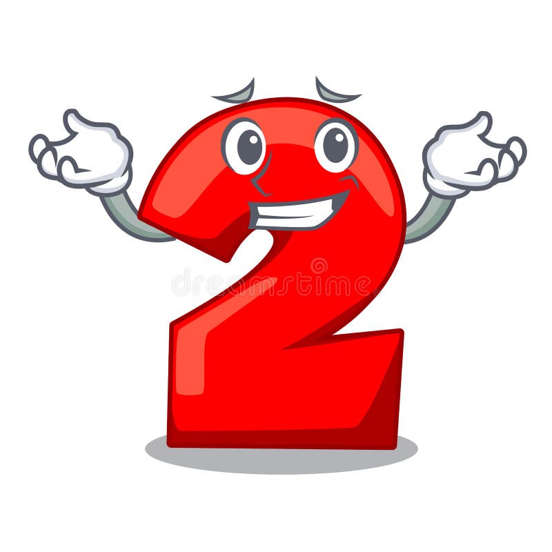 Grinning Character Number Two on Wooden Door Stock Vector ...