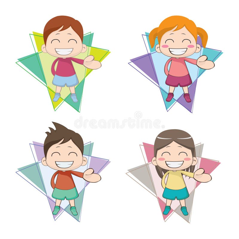Grinning Children. Vector Illustration Decorative Design Stock Vector ...