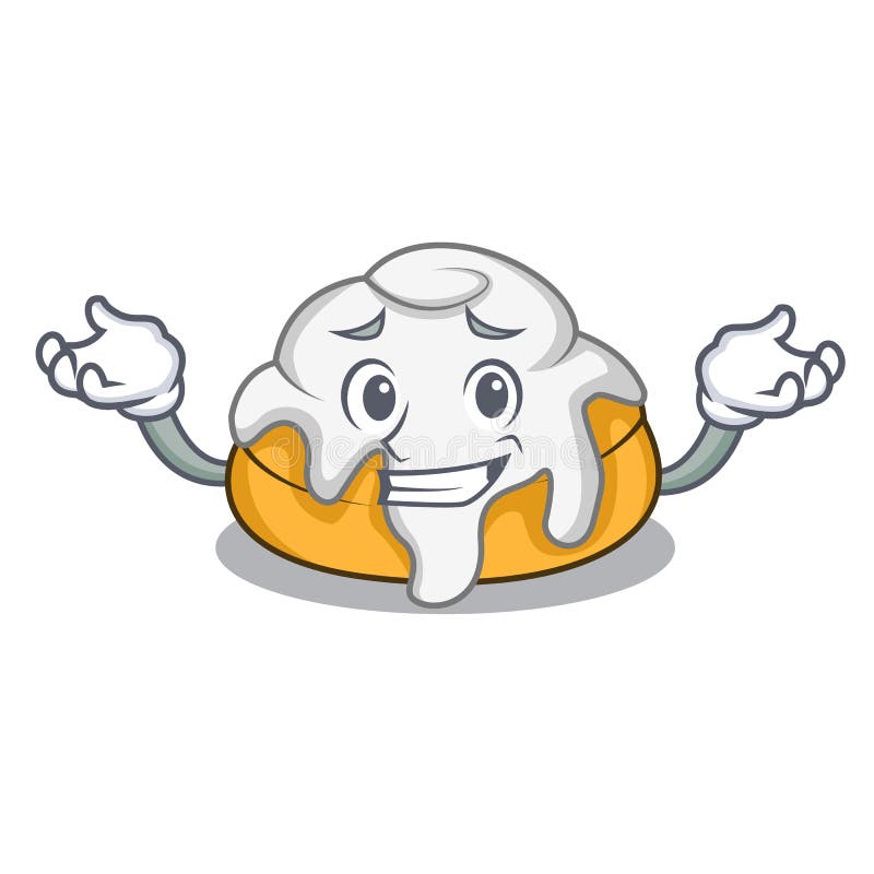 Grinning Cinnamon Roll Character Cartoon Stock Vector - Illustration of ...