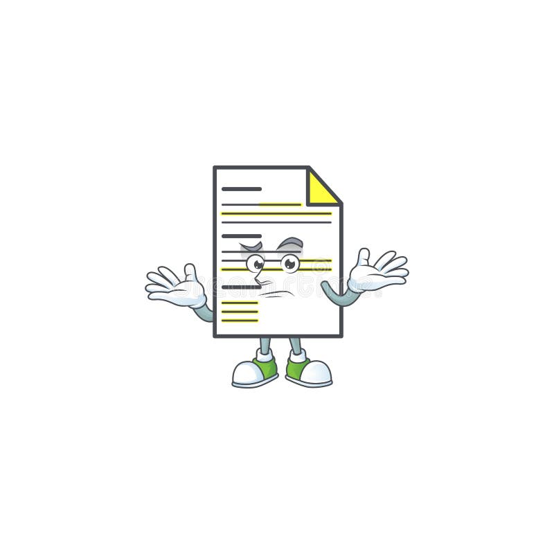 Grinning Document in the Cartoon Character Mascot Stock Vector ...