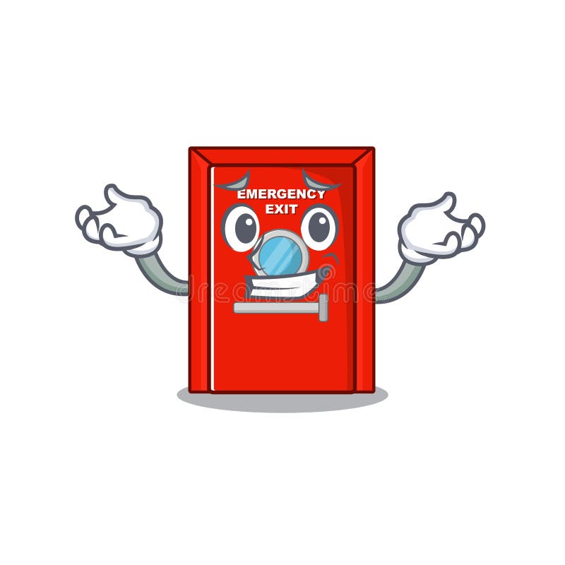 Grinning Emergency Exit Door Isolated the Cartoon Stock Vector ...