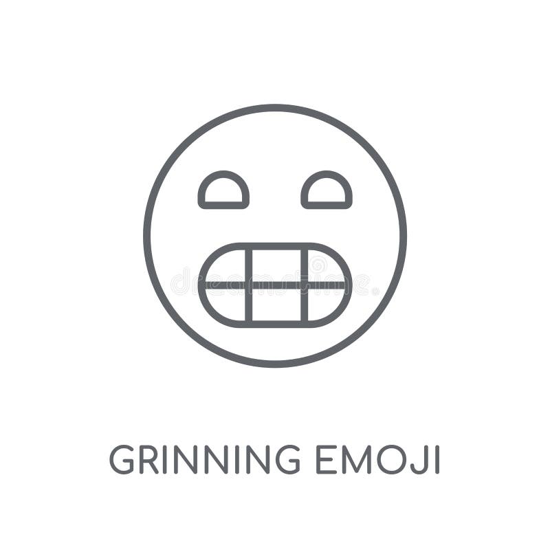 Linear Grinning Emoji Icon from Emoji Outline Collection. Thin Line ...