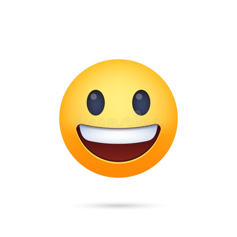 Grinning Face with Smiling Eyes. Facebook Emoji with Shadow on a White ...