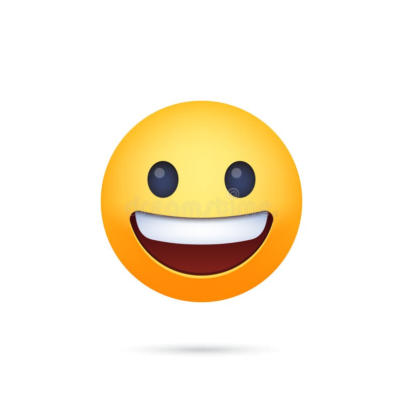 Grinning Face. Facebook Emoji with Shadow on a White Background ...