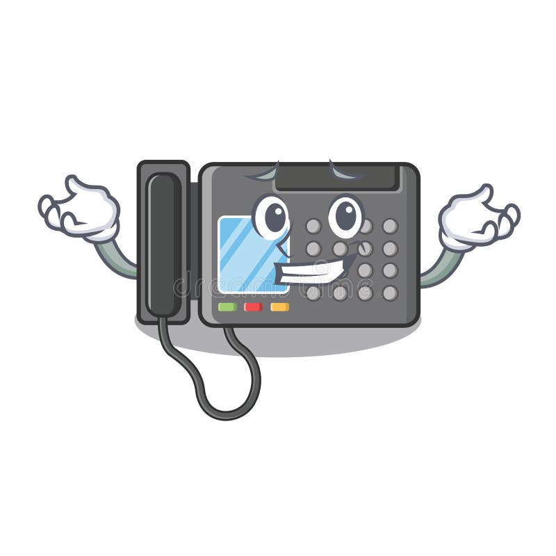 Grinning Fax Machine in the Character Shape Stock Vector - Illustration ...