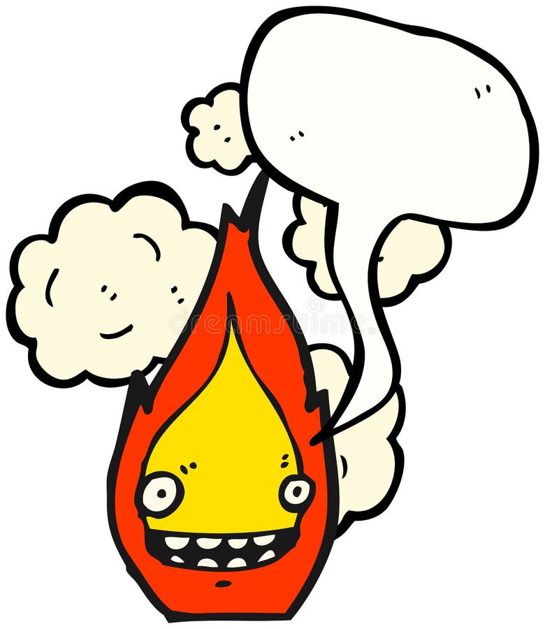 Grinning Fire Cartoon Character Stock Illustration - Illustration of ...