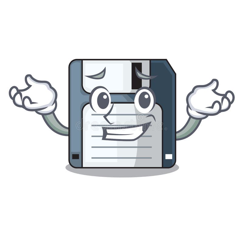 Grinning Floppy Disk Isolated with a Mascot Stock Vector - Illustration ...