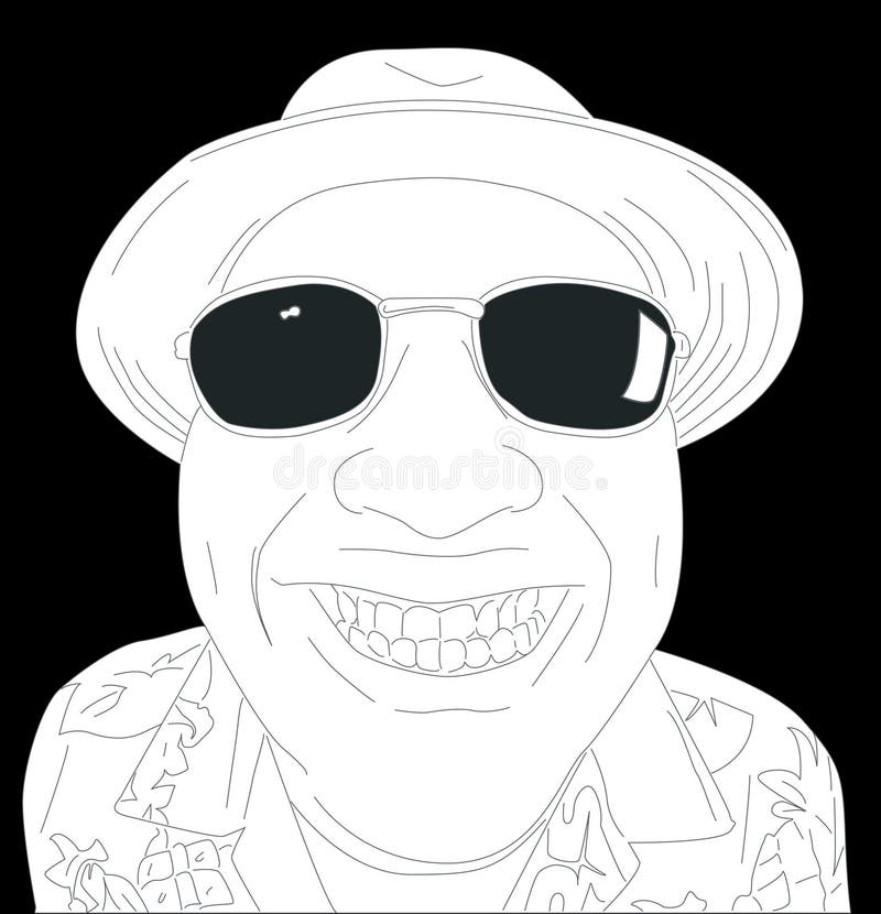 Grinning Fool stock vector. Illustration of hitman, line - 1603713