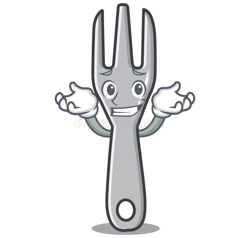 Grinning Fork Character Cartoon Style Stock Vector - Illustration of ...