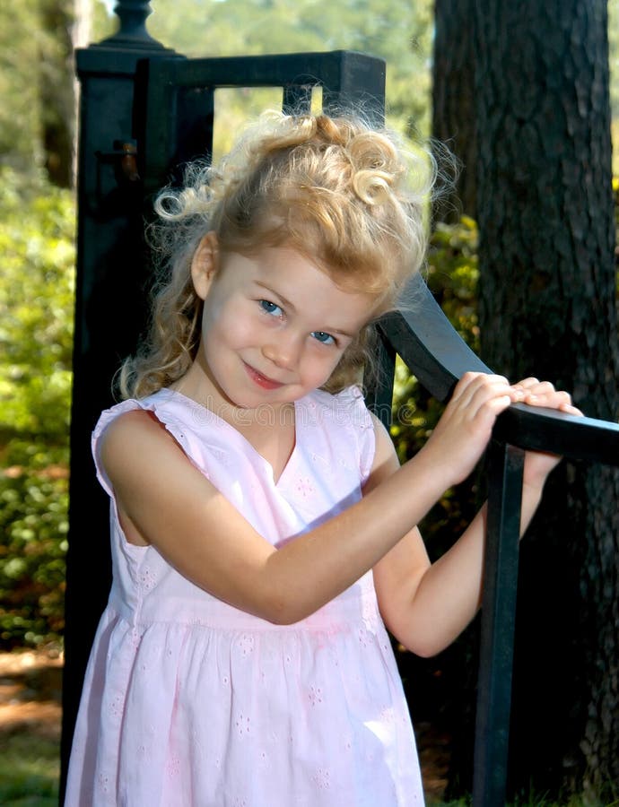 Grinning and Happy stock photo. Image of gate, female - 4003230