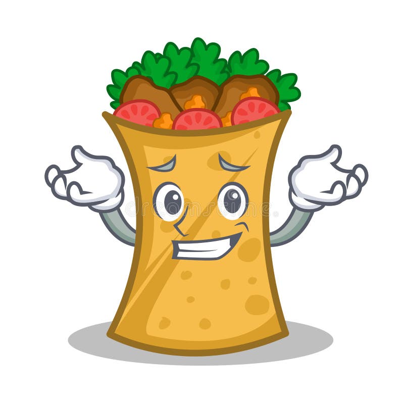 Grinning Kebab Wrap Character Cartoon Stock Vector - Illustration of ...