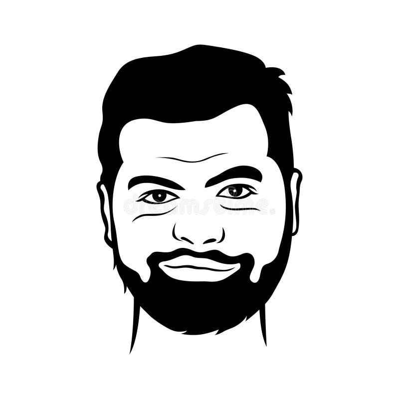 Grinning man with a beard stock vector. Illustration of people - 144111515