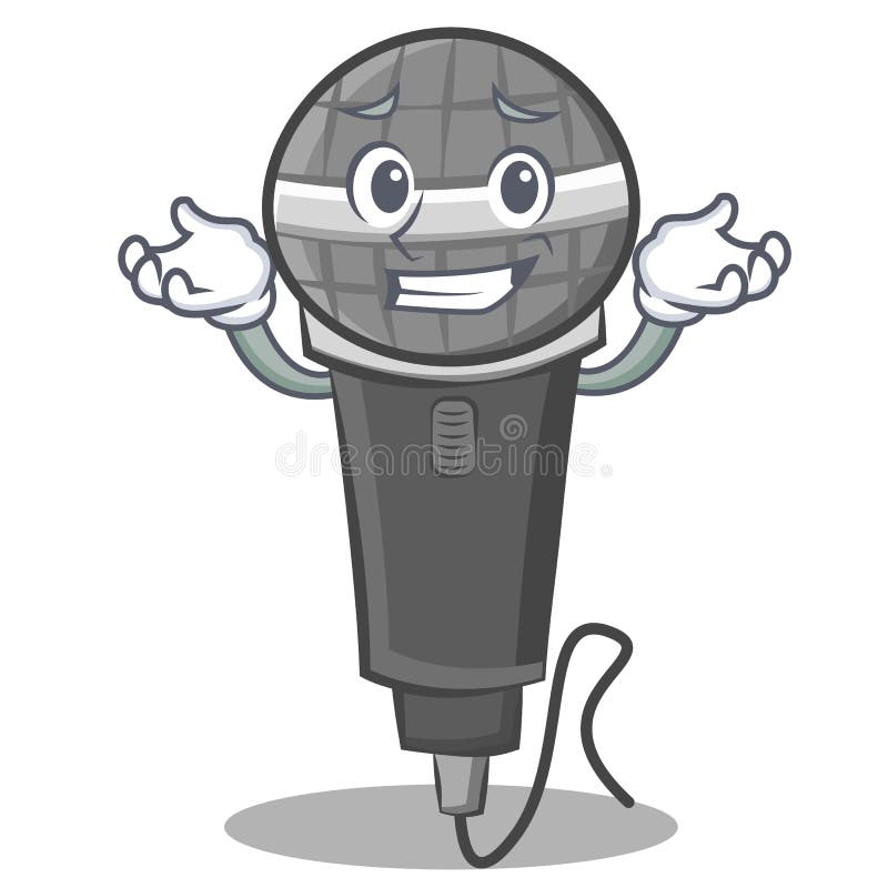 Grinning Microphone Cartoon Character Design Stock Vector ...