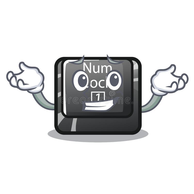 Grinning Num Lock in the Cartoon Shape Stock Vector - Illustration of ...