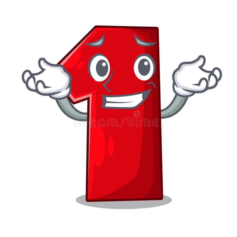 Grinning Number One Index Finger on Cartoon Stock Vector - Illustration ...