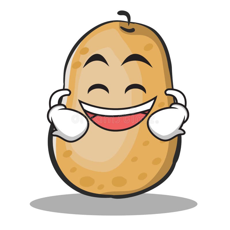 Grinning Potato Character Cartoon Style Stock Vector - Illustration of ...