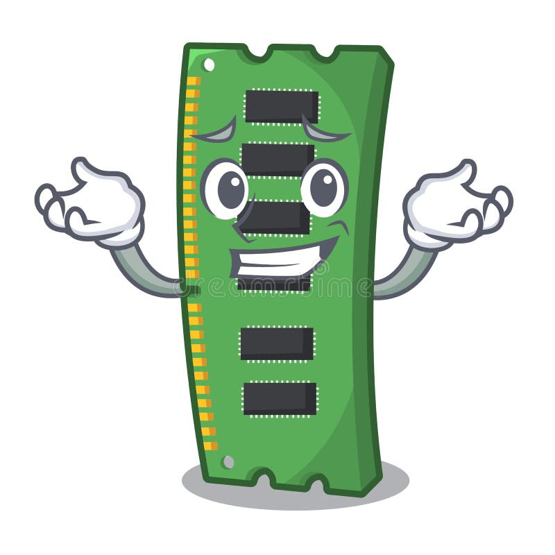 With Laptop RAM Memory Card Isolated in Cartoon Stock Vector ...