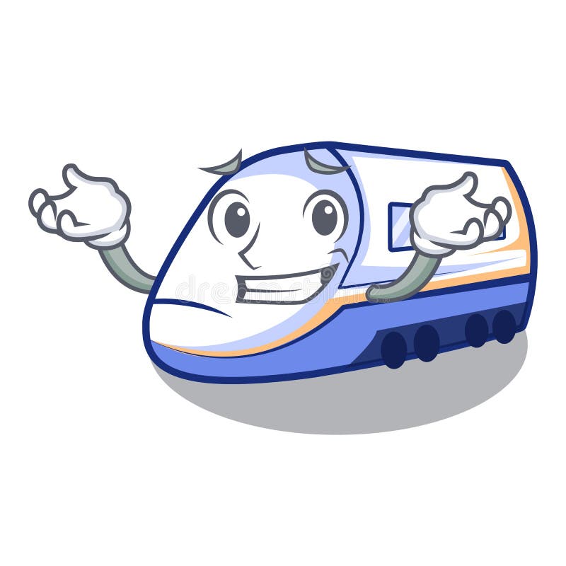 Grinning Shinkansen Train Transportation in Shape Characters Stock ...